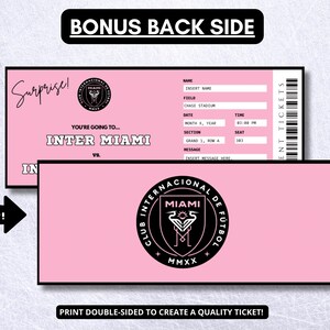 Surprise Inter Miami Ticket Template | Sorpresa | English Spanish ...