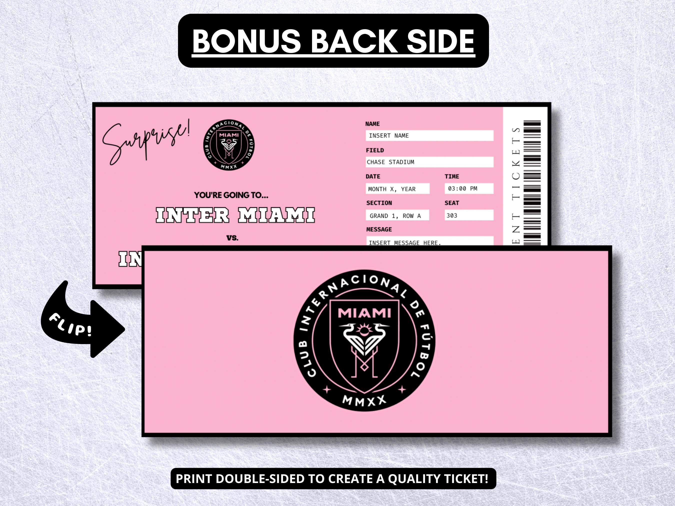 Surprise Inter Miami Ticket Template | Sorpresa | English Spanish ...