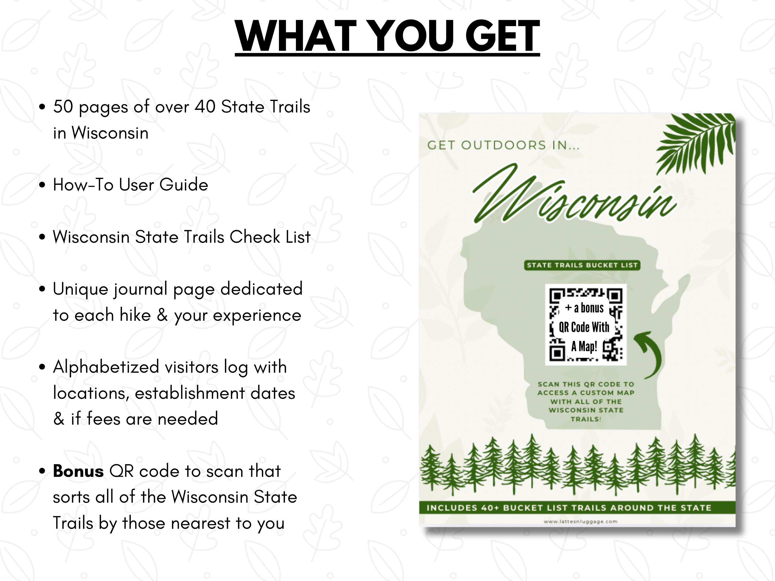 Wisconsin State Trails Bucket List | Wisconsin Gift | Outdoors Gift ...
