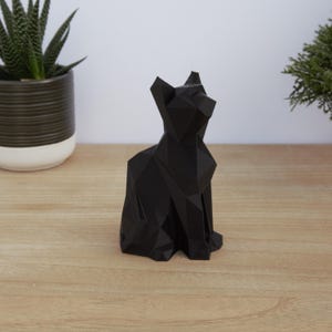 Geometric Cat Figurine | Minimalist 3D Printed Statue - Etsy