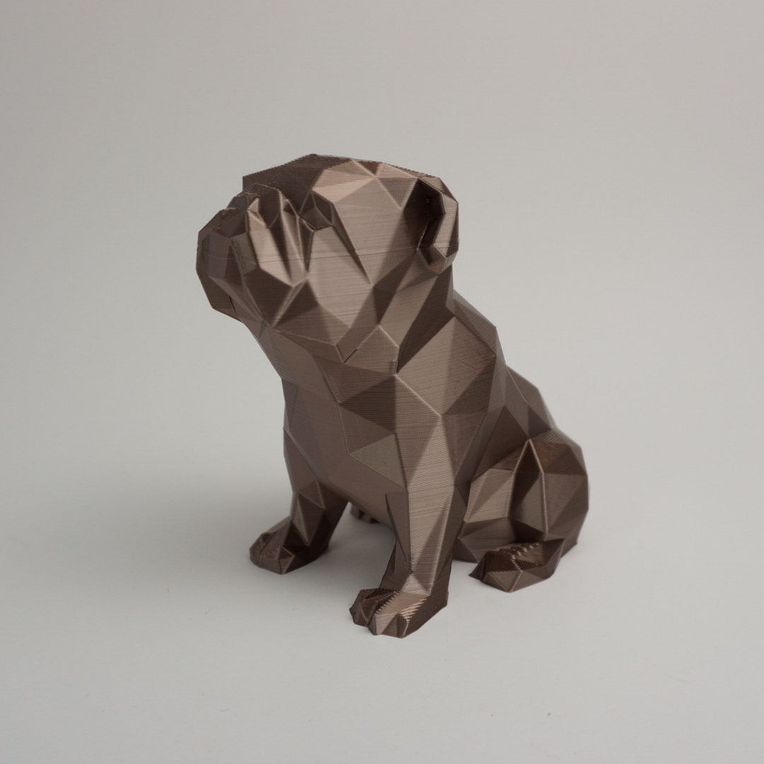 Geometric English Bulldog Figurine Minimalist 3D Printed Statue - Etsy