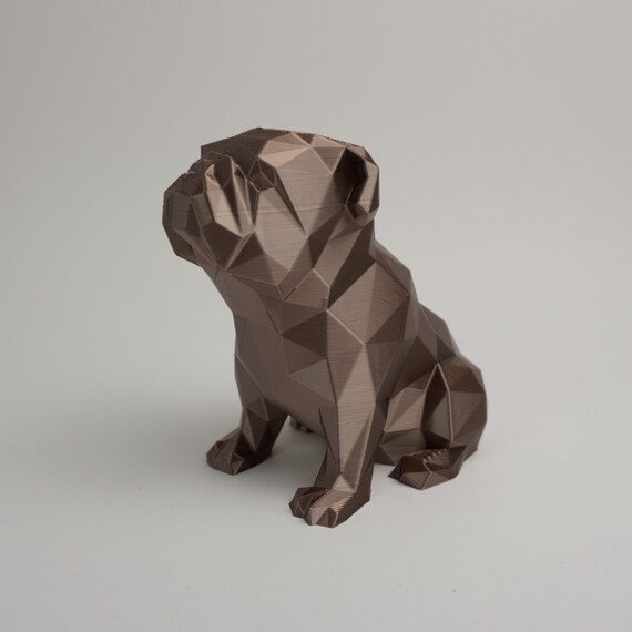 Geometric English Bulldog Figurine - Etsy