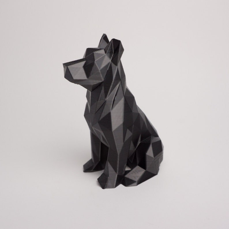 Geometric German Shepherd Figurine - Etsy