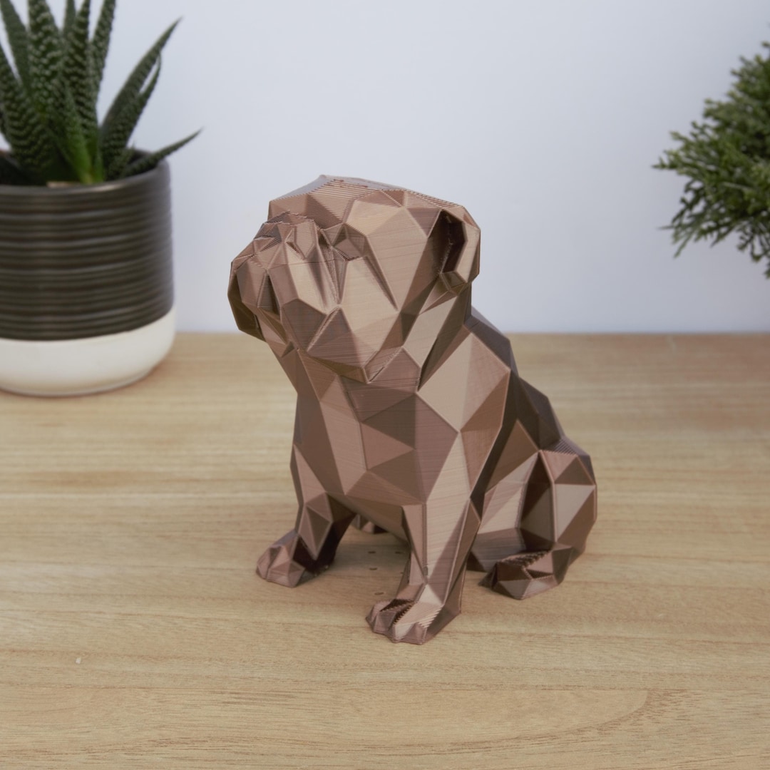 Geometric English Bulldog Figurine | Minimalist 3D Printed Statue - Etsy