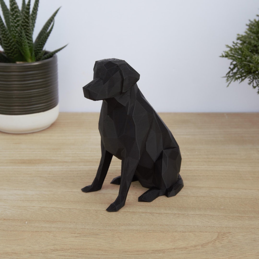 Geometric Labrador Figurine | Minimalist 3D Printed Statue - Etsy