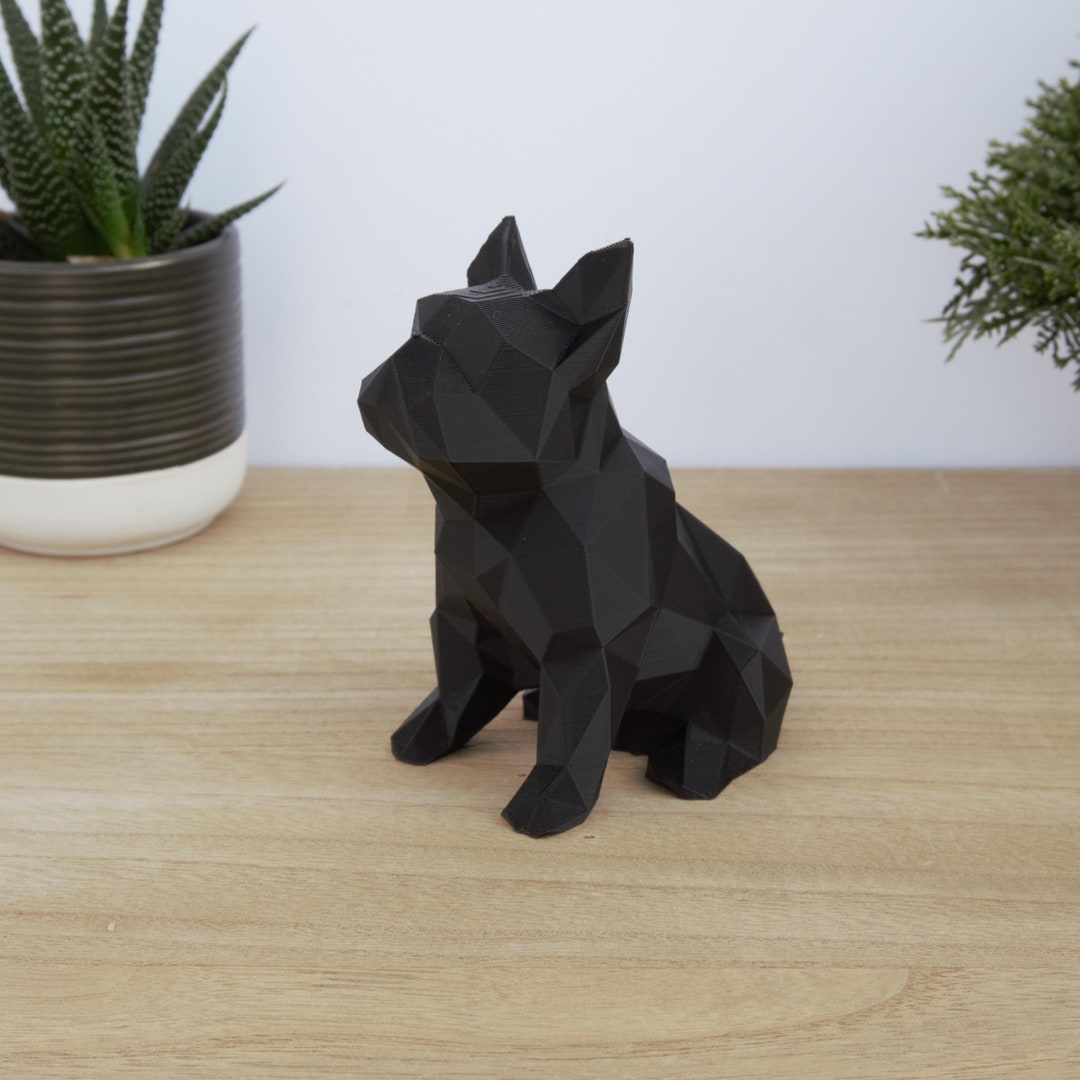 Geometric French Bulldog Figurine | Minimalist 3D Printed Statue - Etsy