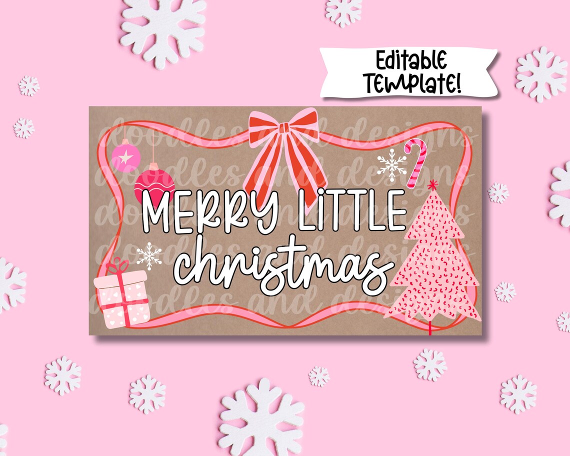 Editable Christmas Banner Template | Printable Canva Design | Custom ...