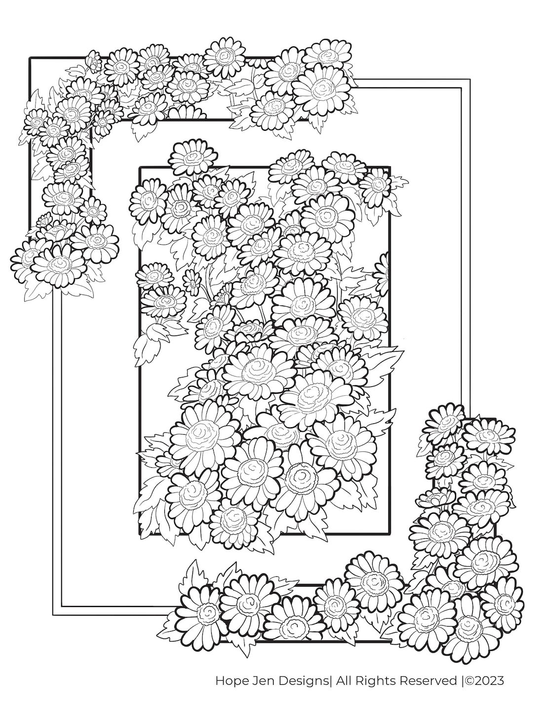 Mums Coloring Page | Digital Download |JPG | PDF| - Etsy