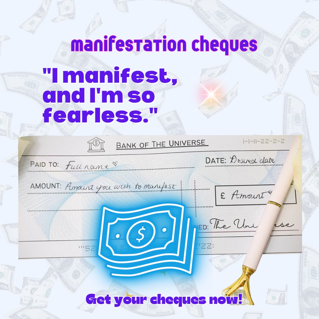 Magical Blue Manifestation Tool Cheques Universe Cheque for ...