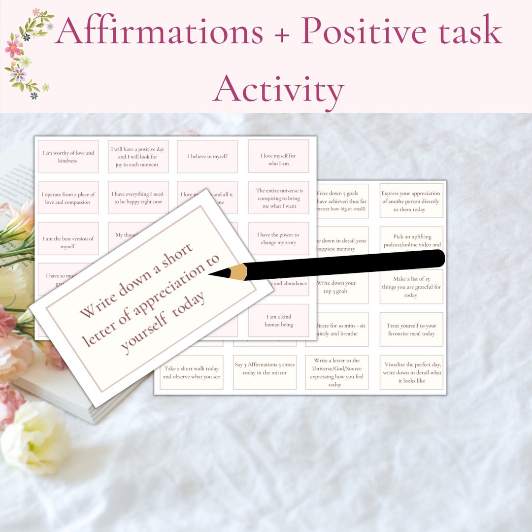 Printable Affirmation Activity Pack Downloadable Daily Affirmations and ...