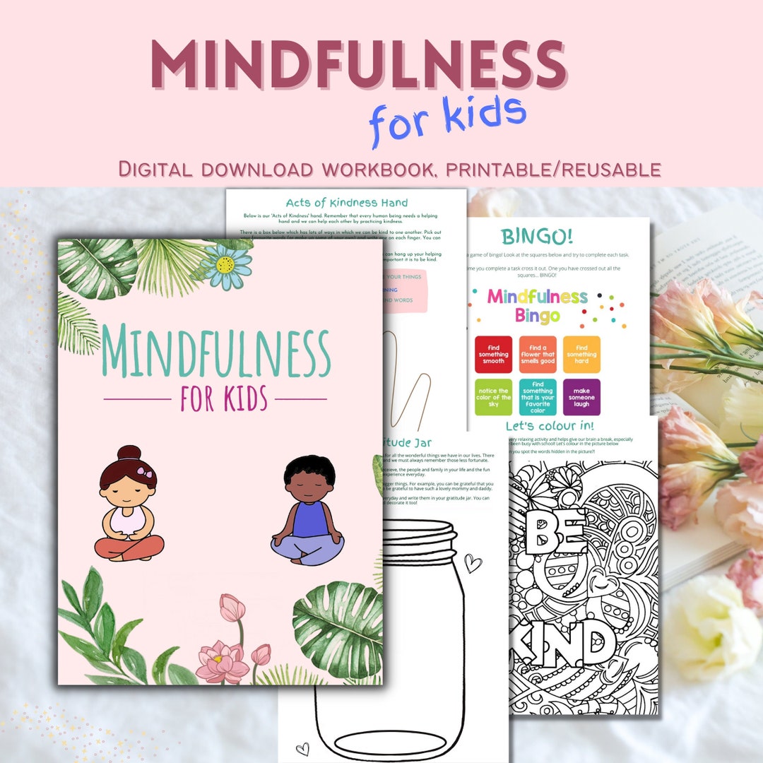 Fun Mindfulness for Kids Printable Workbook Practice Mindfulness ...