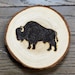 Yellowstone Bison Buffalo Elk Moose Bear Wood Burned Coasters Set of 4 ...