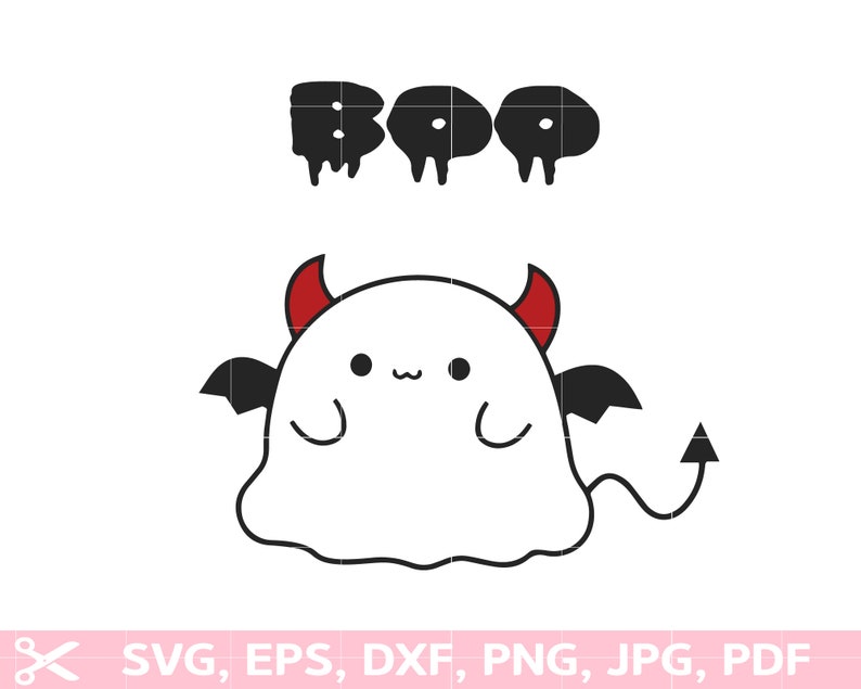 Boo Svg Devil Svg Cute Ghost Svg.devil Tail Layered Ghost - Etsy