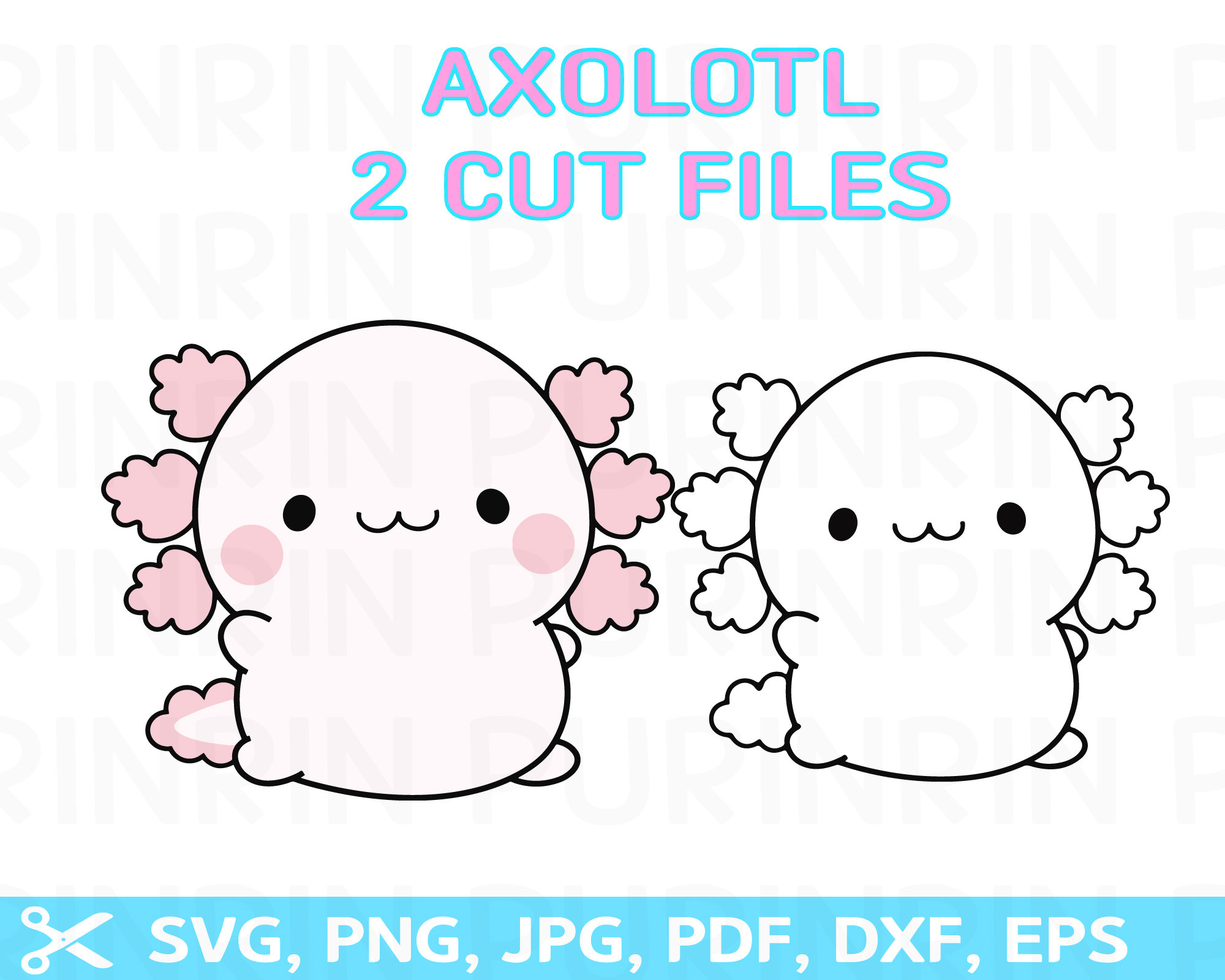 Axolotl SVG Axolotl Outline Vector Kawaii Axolotl Clipart - Etsy UK