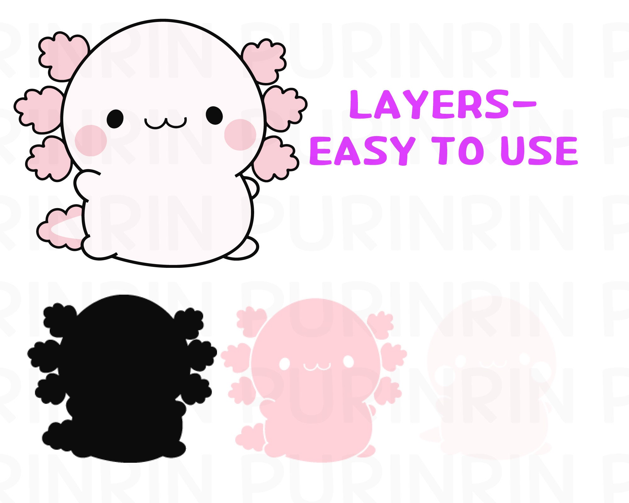 Axolotl SVG Axolotl Outline Vector Kawaii Axolotl Clipart - Etsy UK