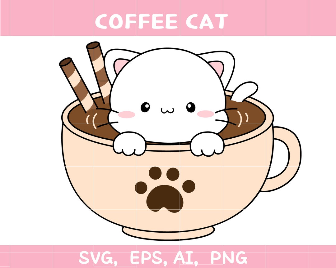 Coffee Cat Svg, Cat Baby Svg - Etsy