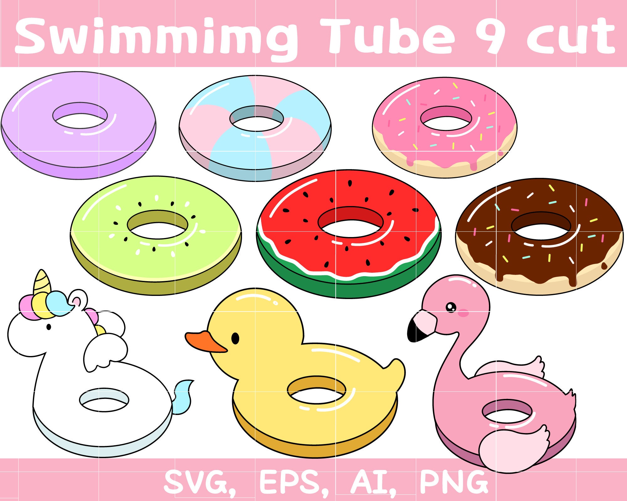 SWIMMING TUBE 9 CUT - Etsy