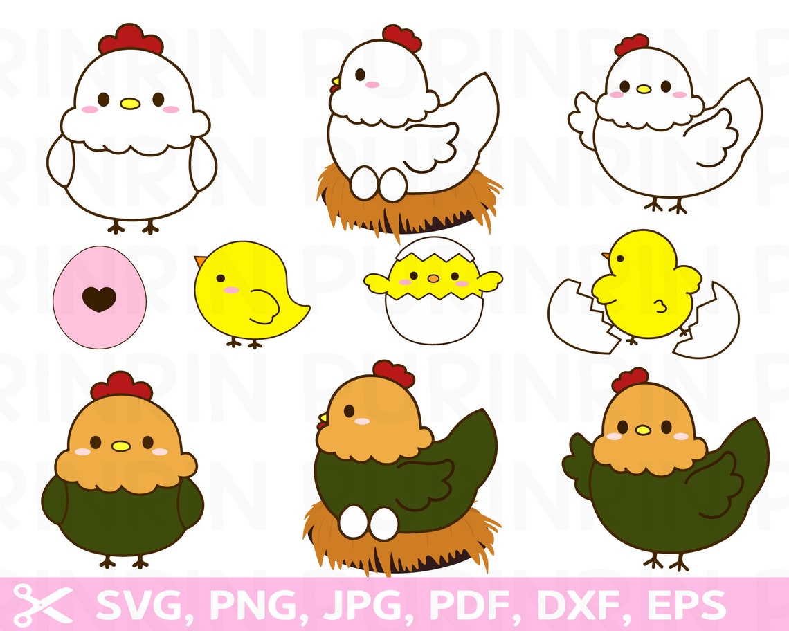 Poulet SVG, mignon poussin svg, poule svg, coq svg, coq hen print ...