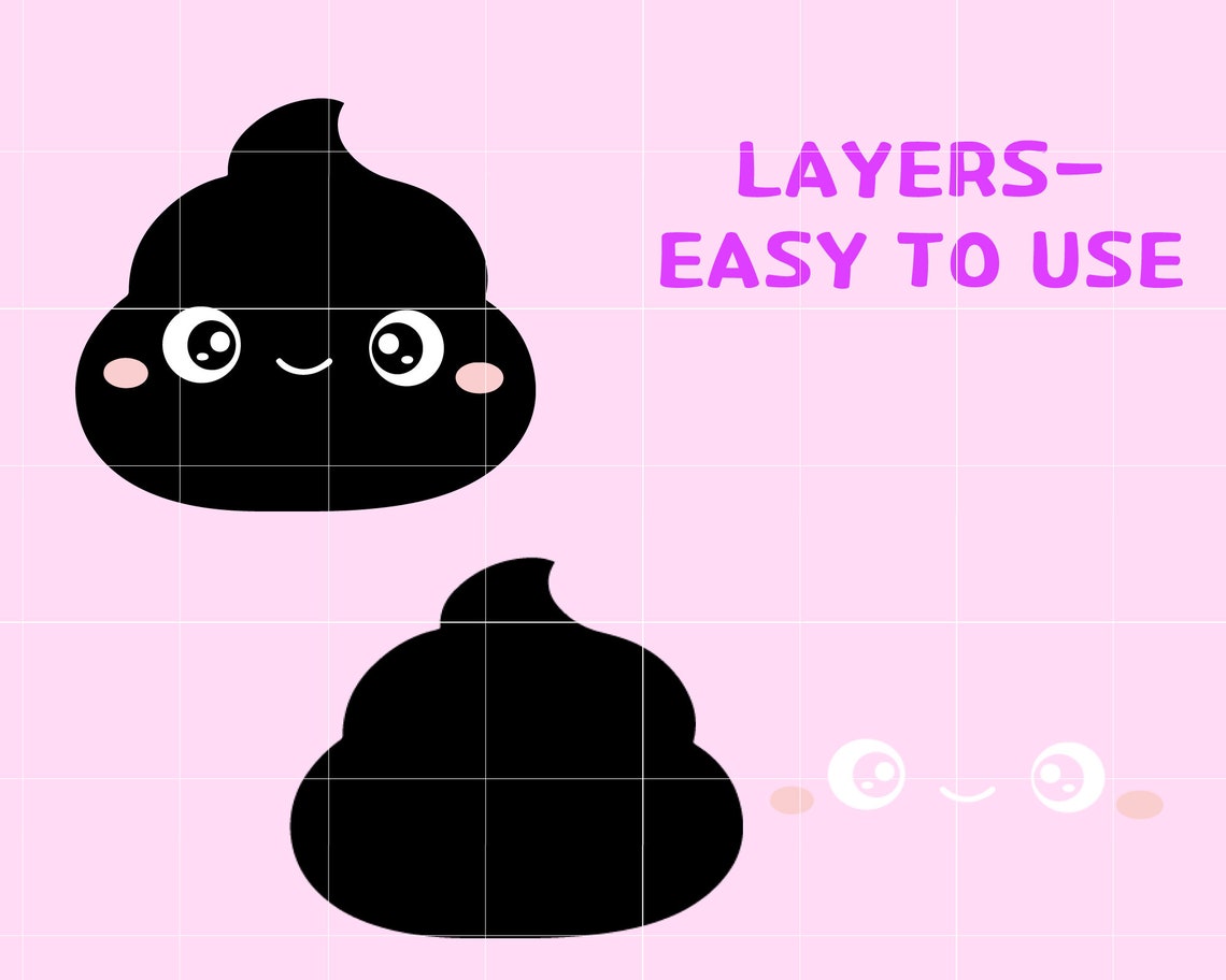 Poop Emoji Black Svg Poop Svg Poop Emoji With Glasses Svg - Etsy
