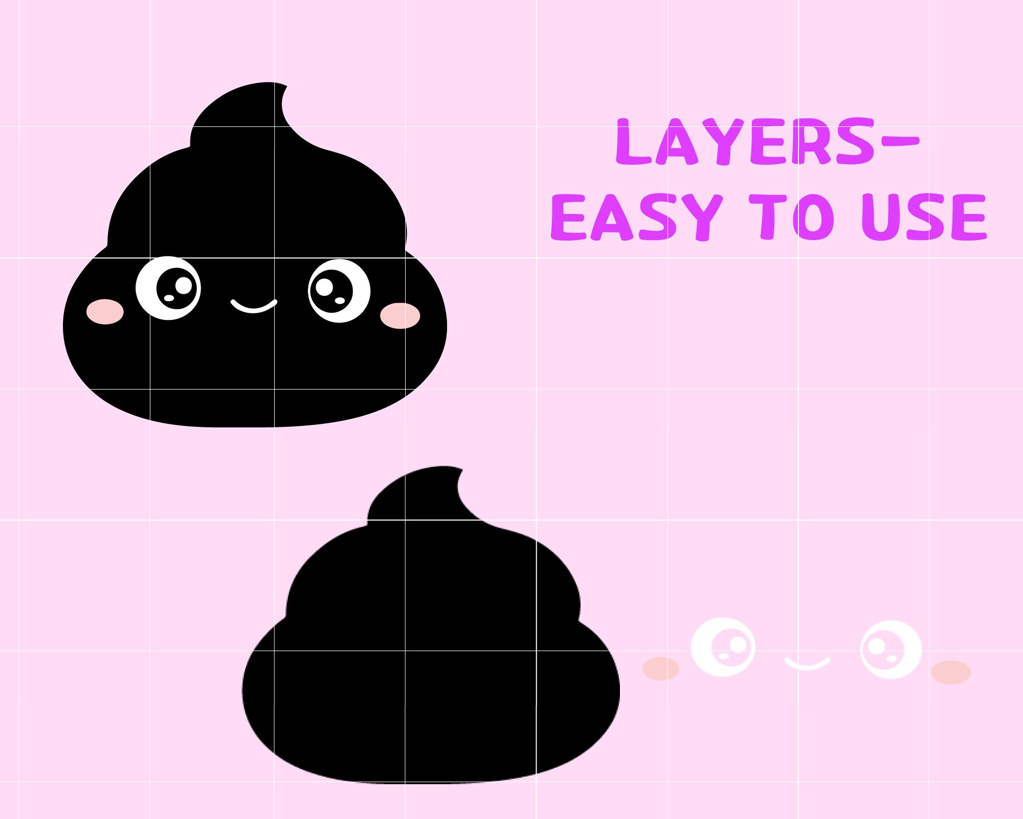 Poop emoji black svg Poop svg poop emoji with glasses svg - Etsy México