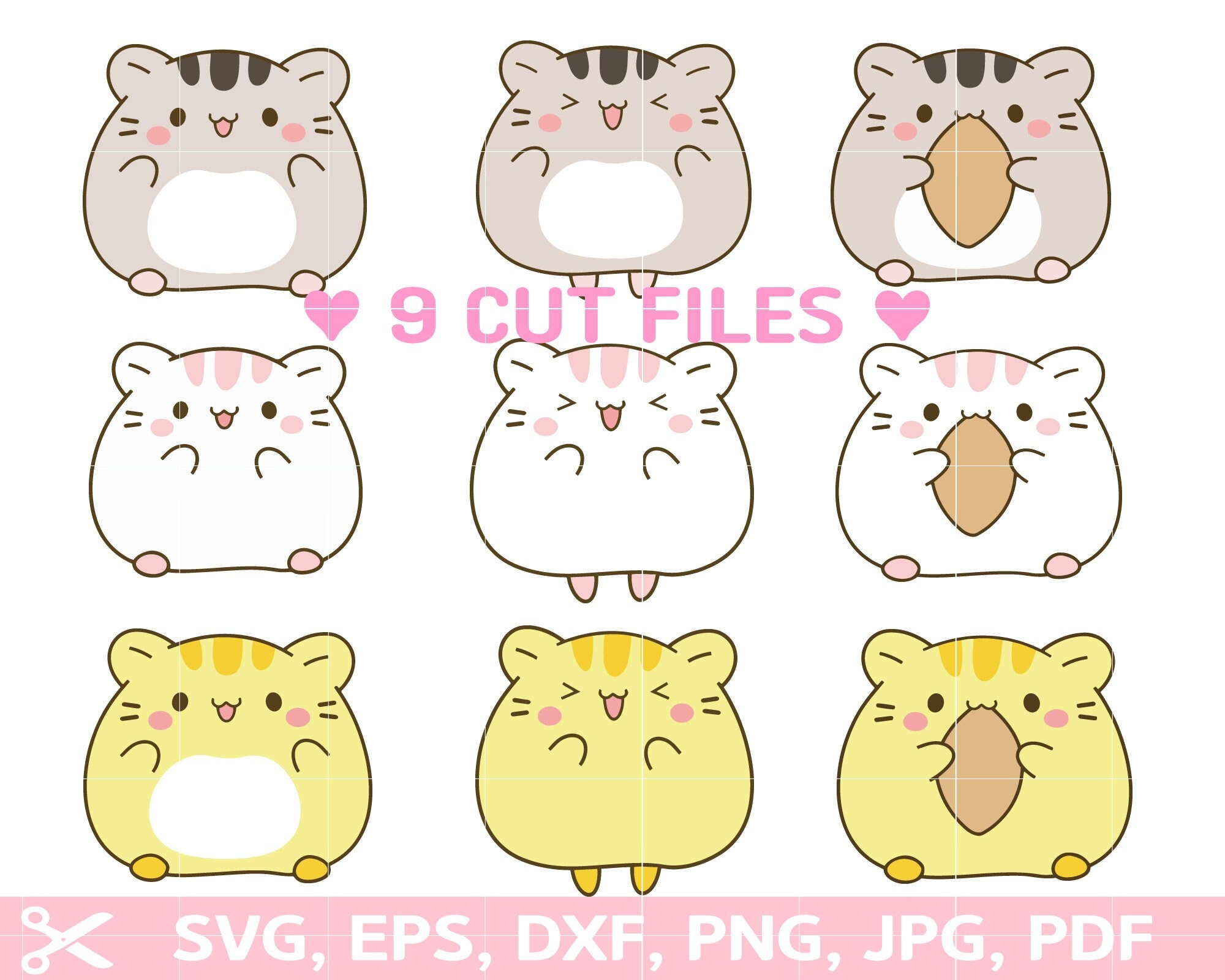 Hamster Svg Kawaii Hamster Hamster Gift Hamster Layered - Etsy UK