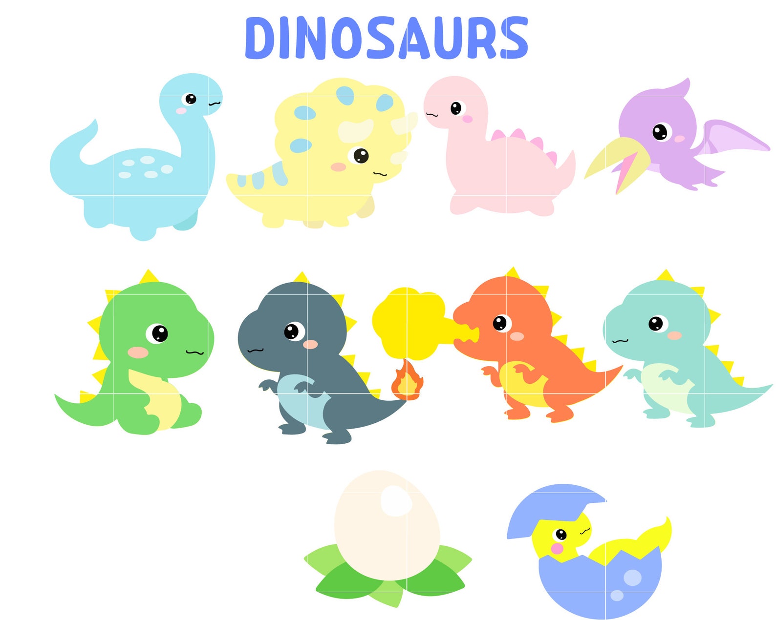 Dinosaur SVG Big Bundle Cute Dinosaur Svg Jurassic T-rex | Etsy