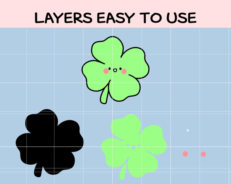 Kawaii Clover SVG Bundle | St. Patrick's Day Clipart (digital Download ...