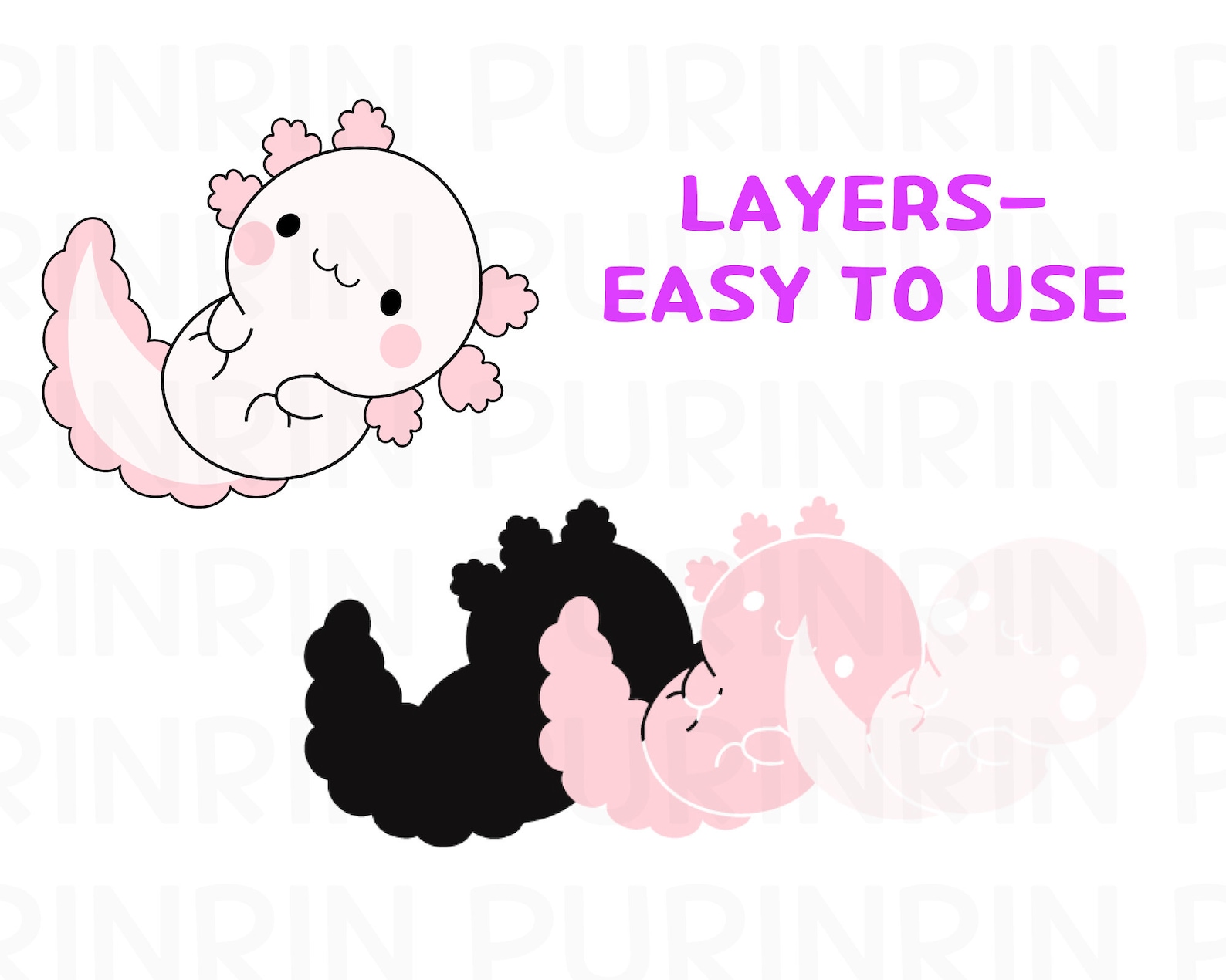 Kawaii Axolotl SVG Uparupa Svg Korean Stickerpng DXF - Etsy Canada