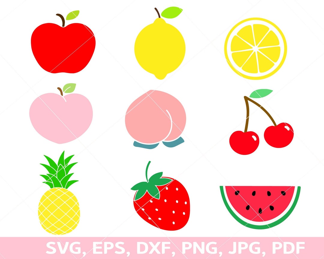 Fruit SVG, Lemon Svg, Pineapple Svg, Peach SVG, Apple Stem Svg ...