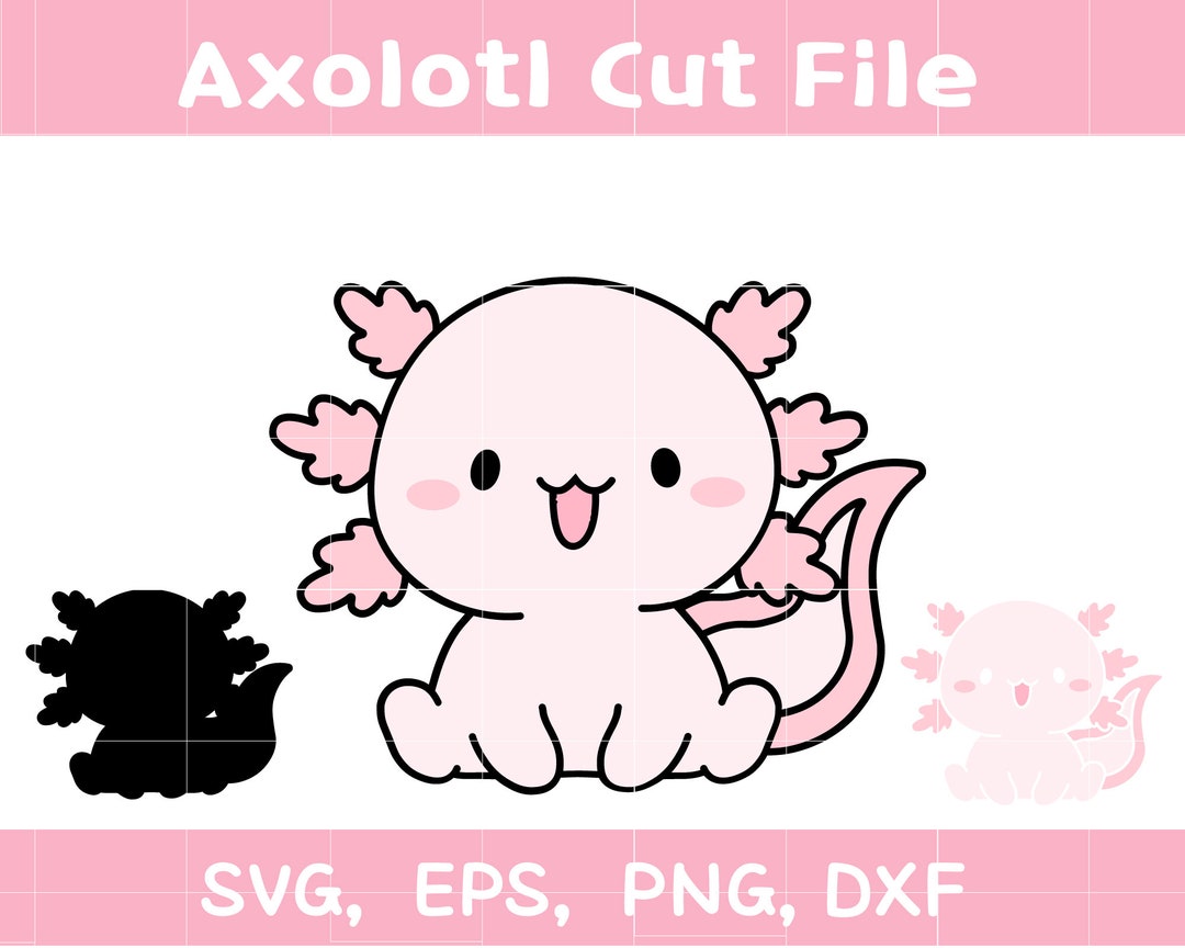Axolotl Svg Cartoon Axolotls Cricut Silhouette Etsy