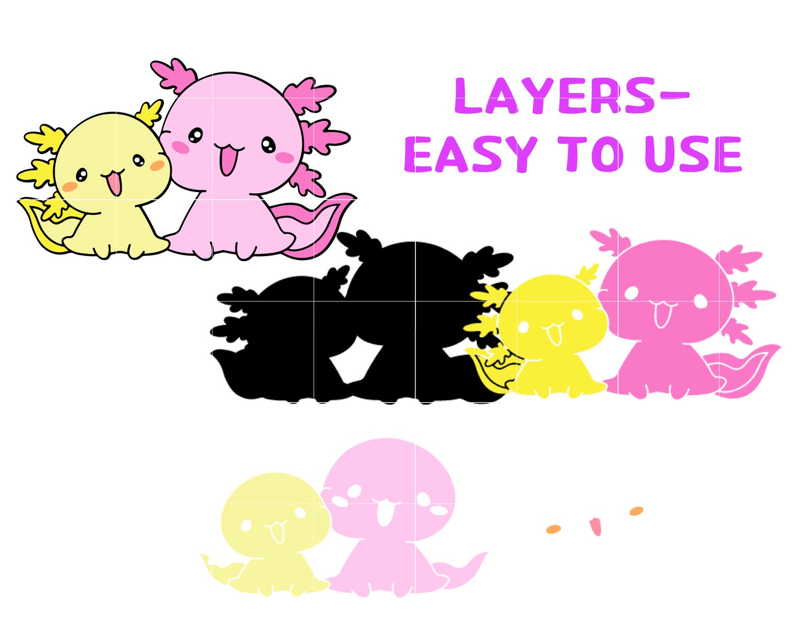 Mom and Baby Axolotl Cute Axolotl Clipart Kawaii Svg - Etsy Canada