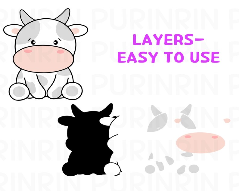 Schattige koe svg koe print svg koe met hoorns koe svg - Etsy België
