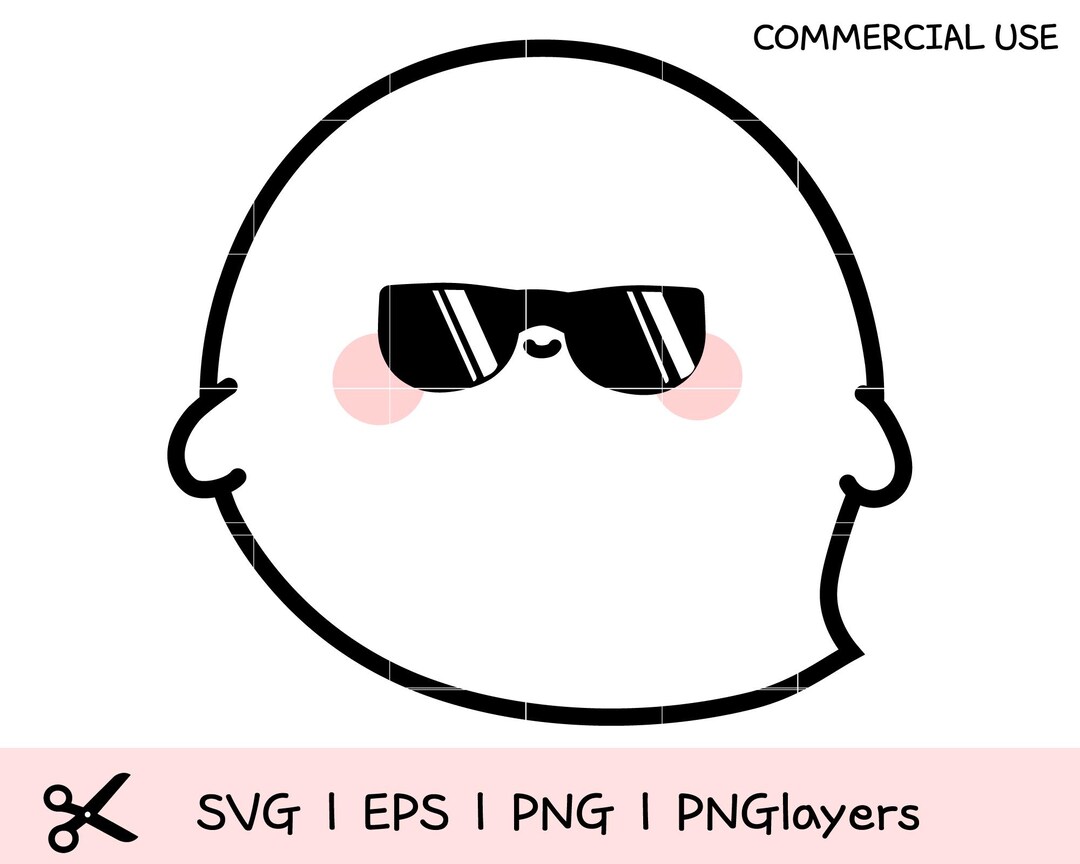 Cool Ghost SVG | Kawaii Halloween Ghost With Sunglasses | Cute Spooky ...