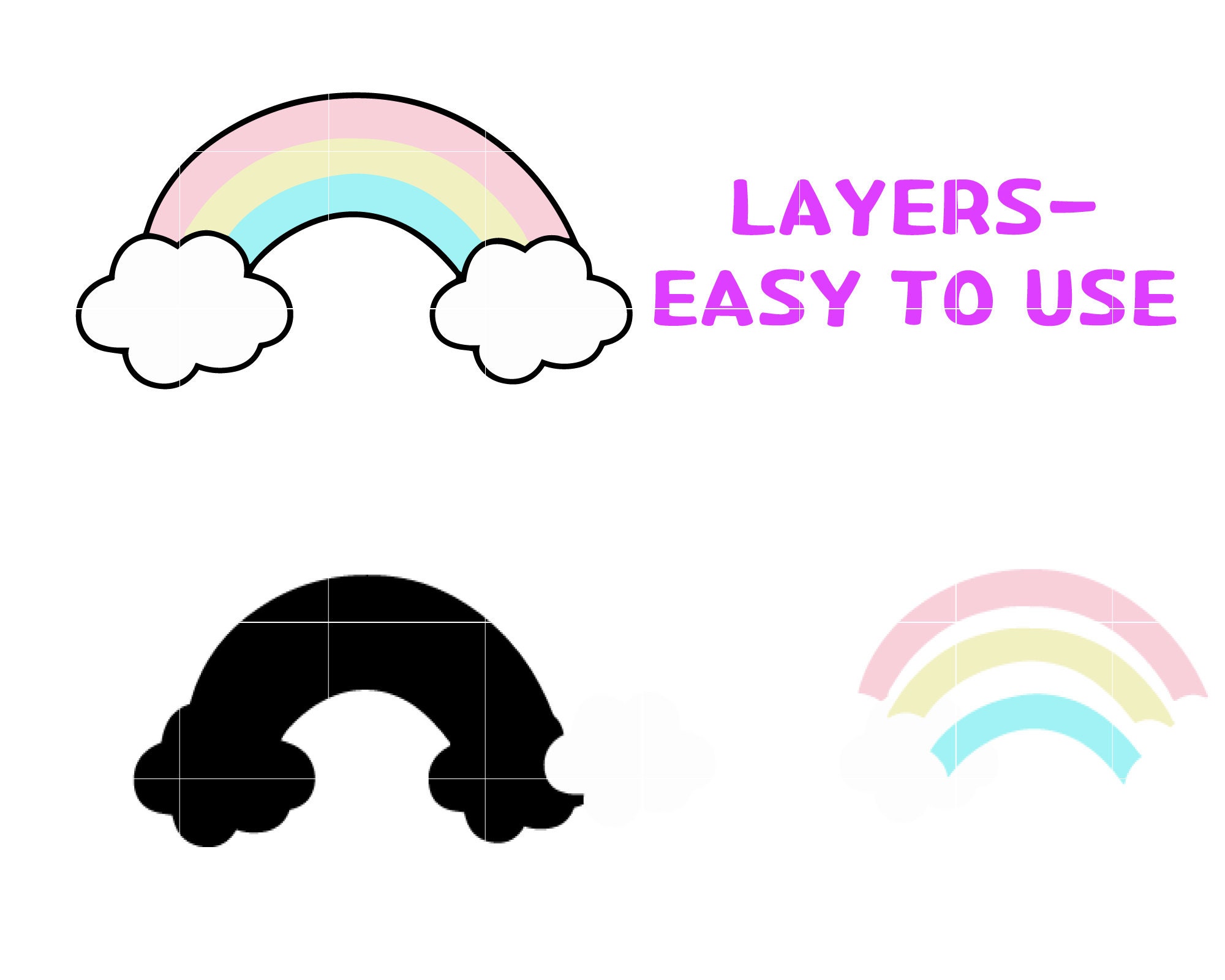 Rainbow Svg Pastelcute Rainbow Svg Rainbow Baby Svg | Etsy