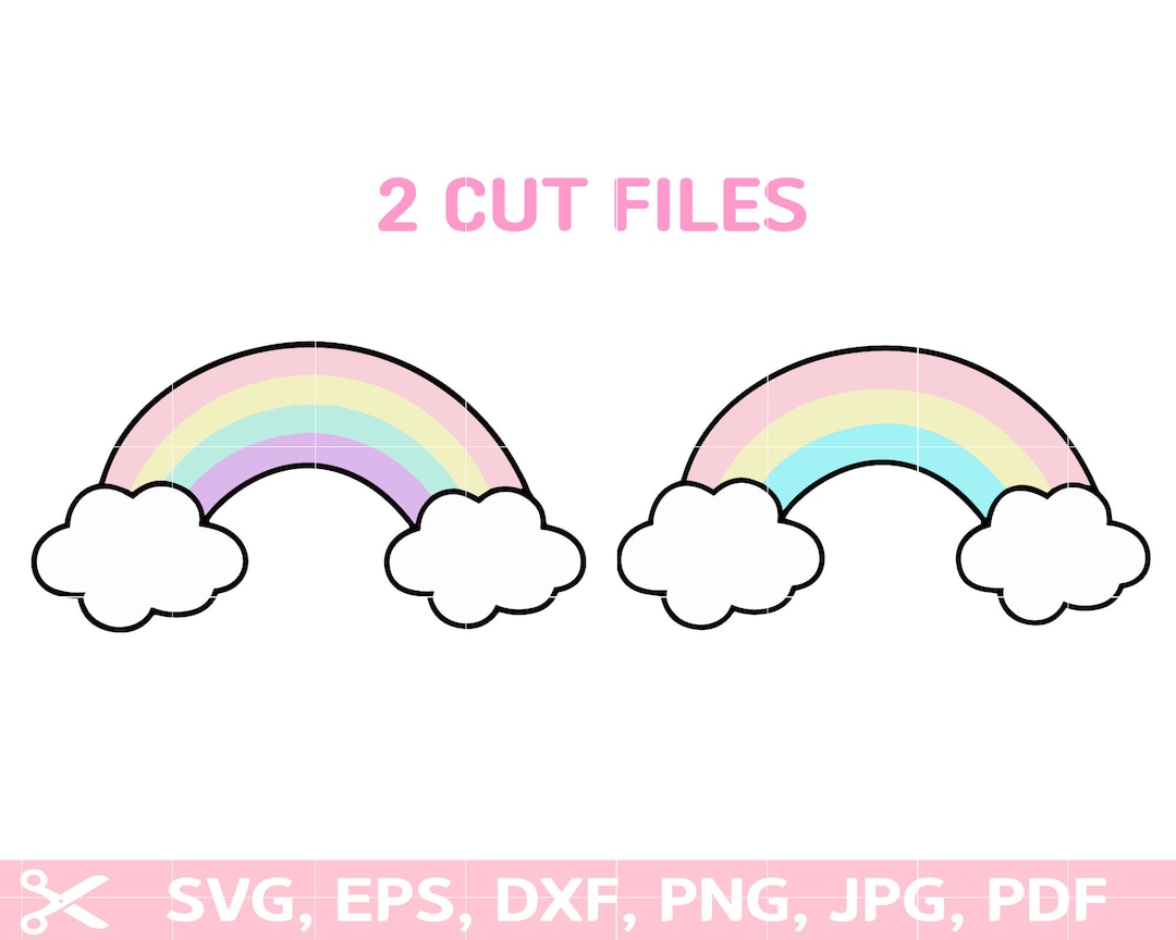 Rainbow Svg Pastel, cute Rainbow Svg, Rainbow Baby Svg, rainbow Cloud ...