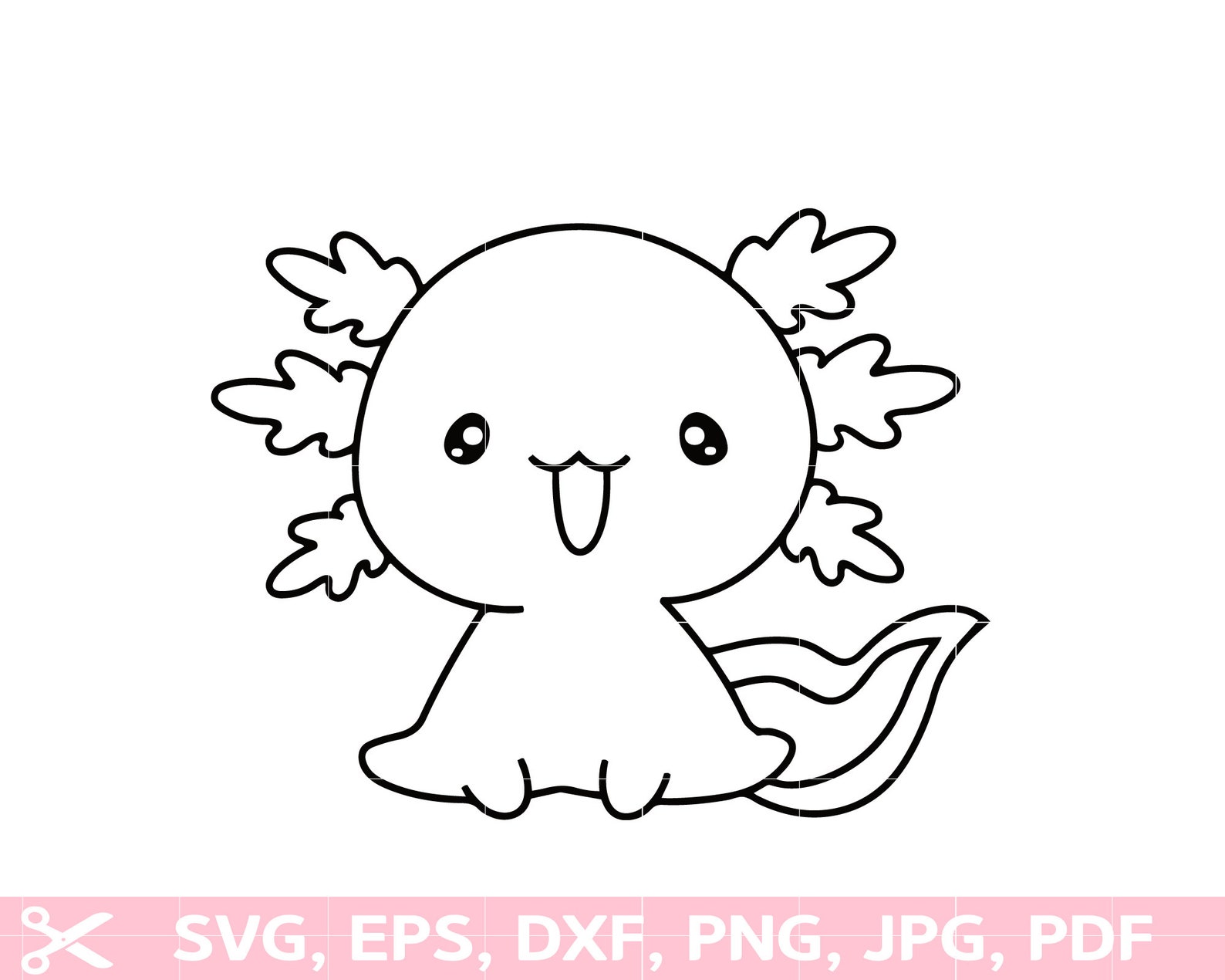 Axolotl Outline Svg Axolotl Silhouette - Etsy Canada