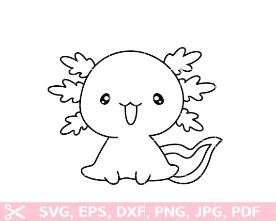 Axolotl Outline Svg Axolotl Silhouette | Etsy