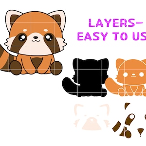 Kawaii Red Panda Svg, - Etsy