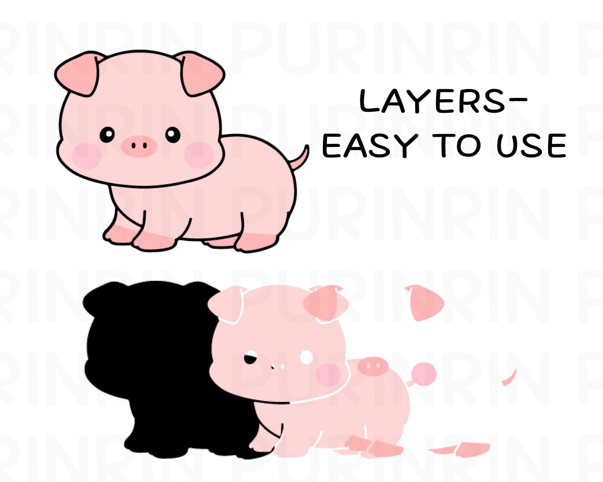 Cute Pig SVG Pig Svg Files for Cricut Standing Pig Pig - Etsy