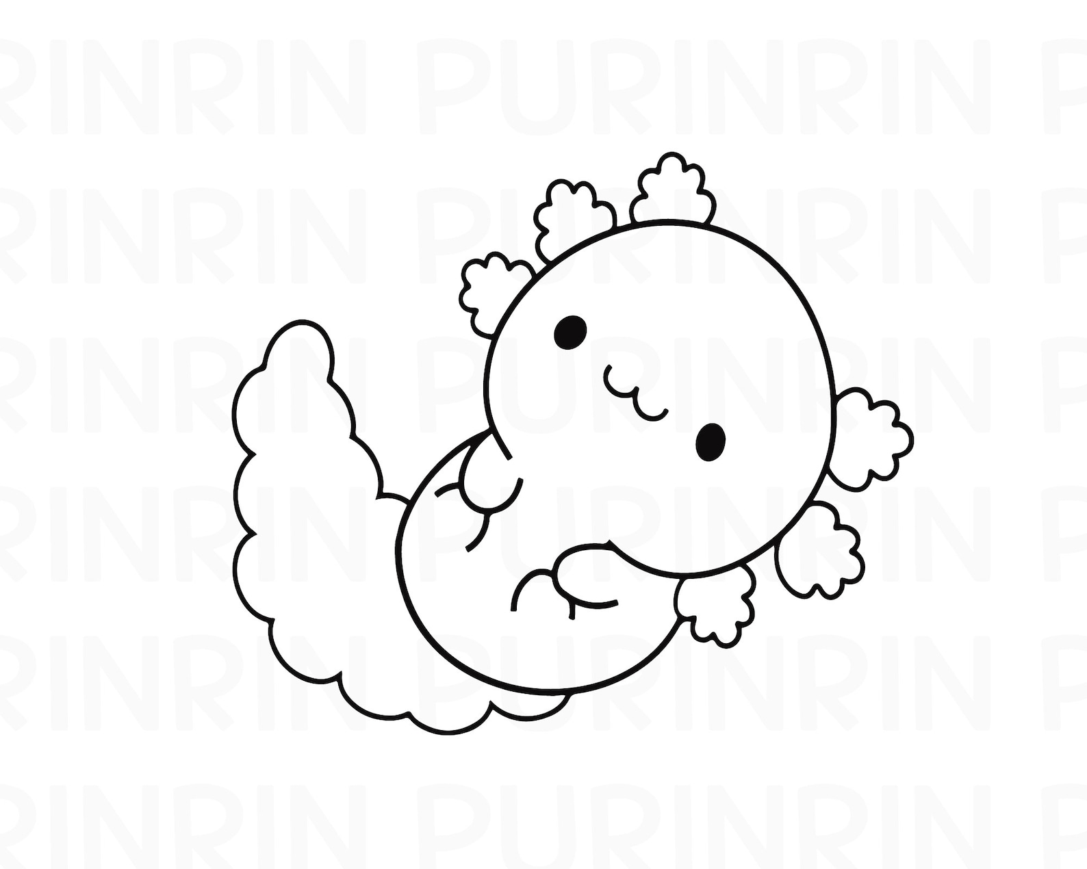 Axolotl Outline Bodysuit Kawaii Animal Silhouette Cricut - Etsy UK