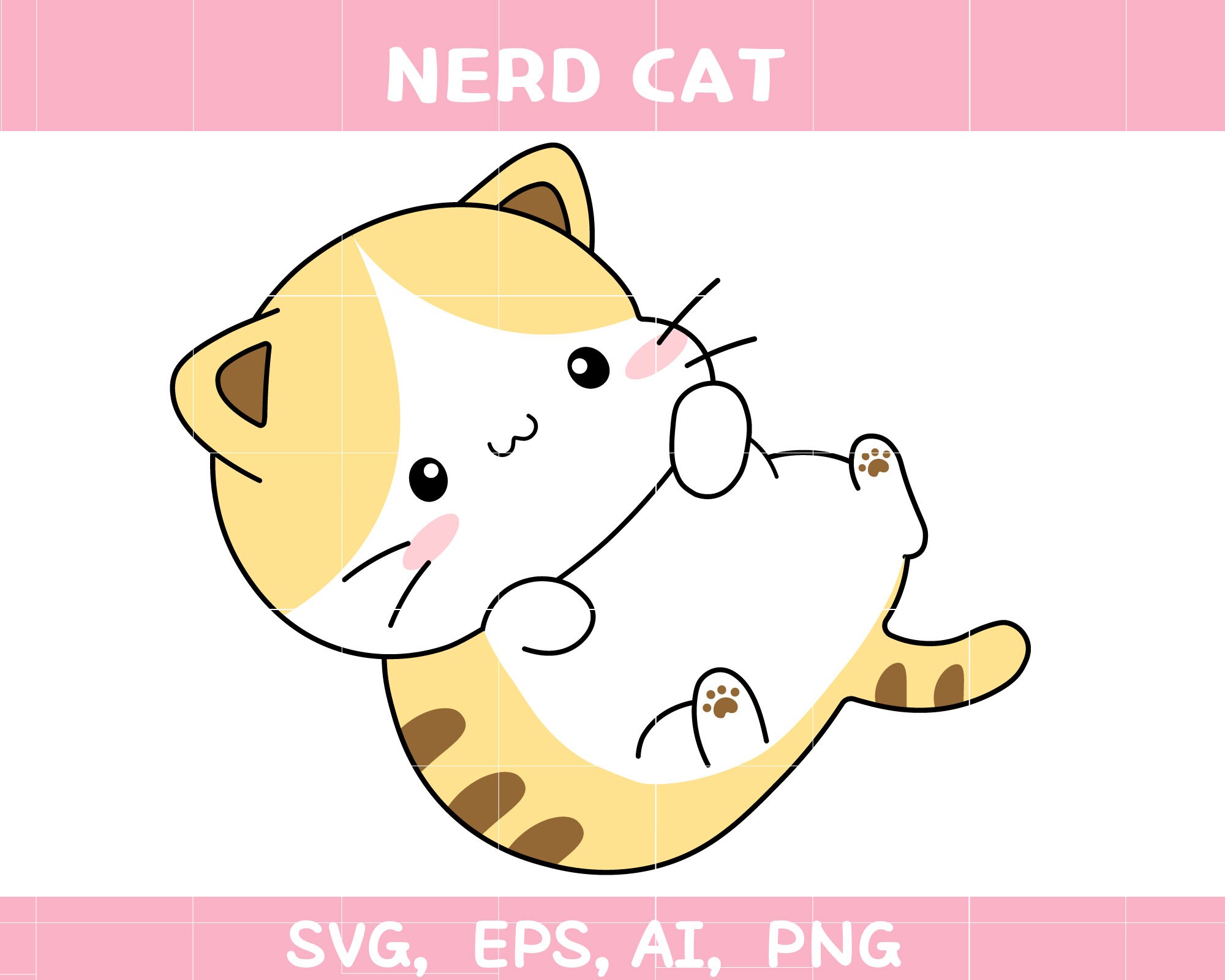 Nerd Cat Svg Funny Cat Svg - Etsy