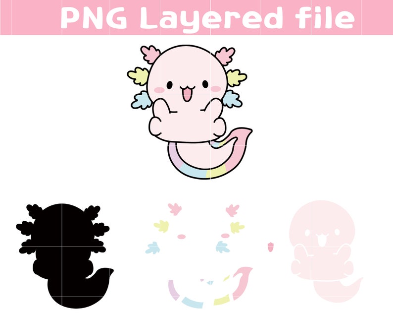 Rainbow Axolotl SVG: Uparupa Clipart (digital Download) - Etsy