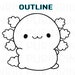 Axolotl SVG, Axolotl Outline Vector, Kawaii Axolotl Clipart, Cricut ...