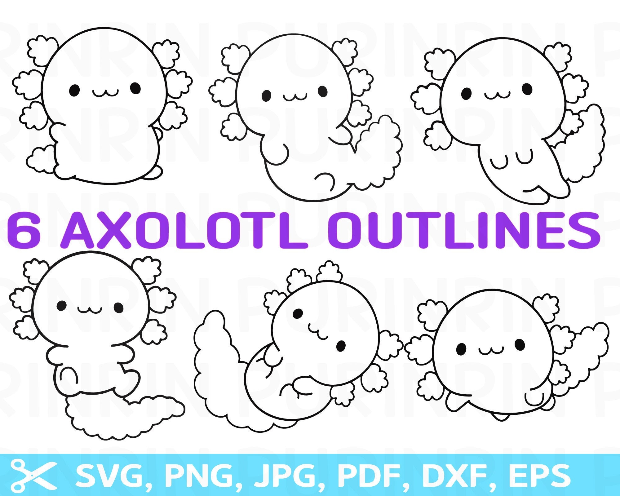 Axolotl Outline Bodysuit Kawaii Animal Silhouette Cricut - Etsy UK