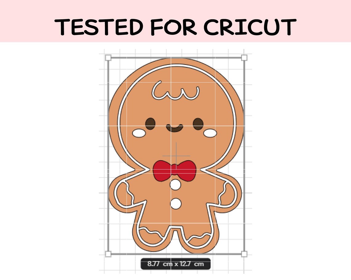 Gingerbread Couple SVG Bundle – Kawaii Christmas Clipart (digital ...