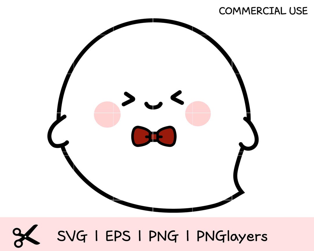 Kawaii Ghost Clipart: Bow Tie Halloween SVG, PNG, EPS - Etsy