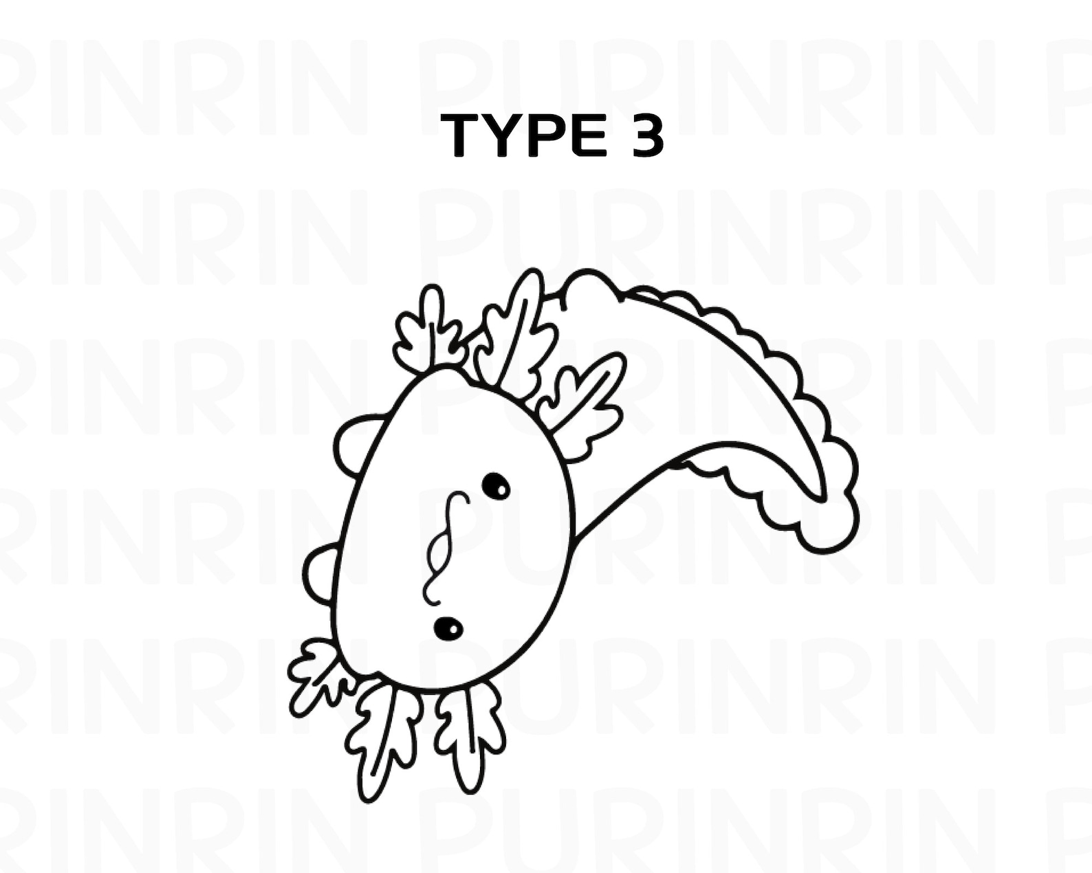 Axolotl Outline Axolotl Vertor Kawaii Outline | Etsy