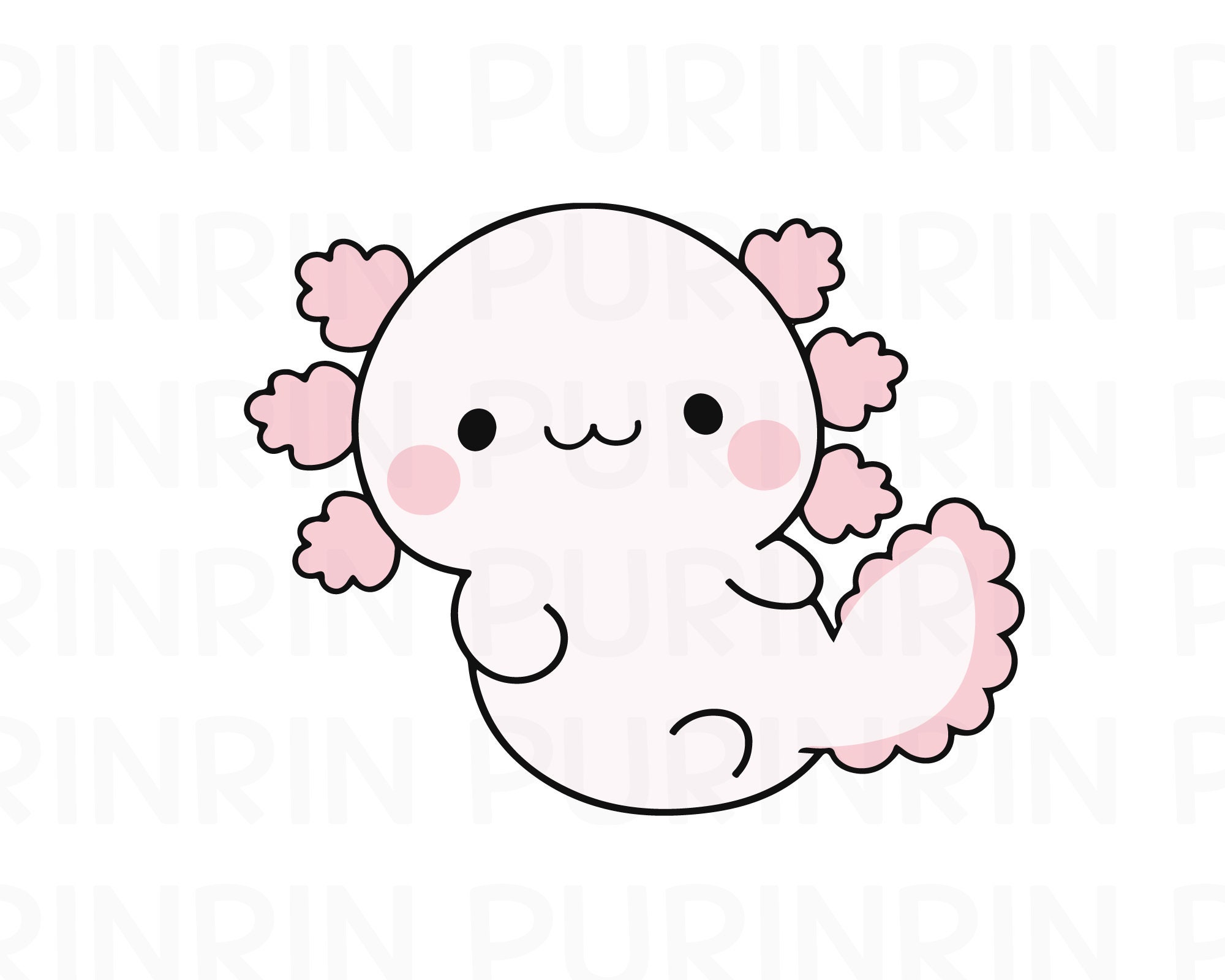 Axolotl SVG Axolotl Clipart printable Sticker Svgkawaii - Etsy