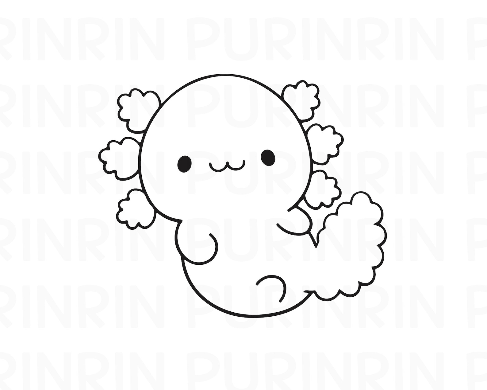 Axolotl Outline Bodysuit Kawaii Animal Silhouette Cricut - Etsy UK