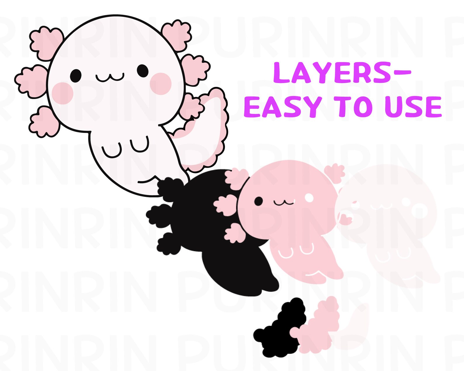Kawaii Axolotl SVG Uparupa Svg Korean Stickerpng DXF - Etsy Canada